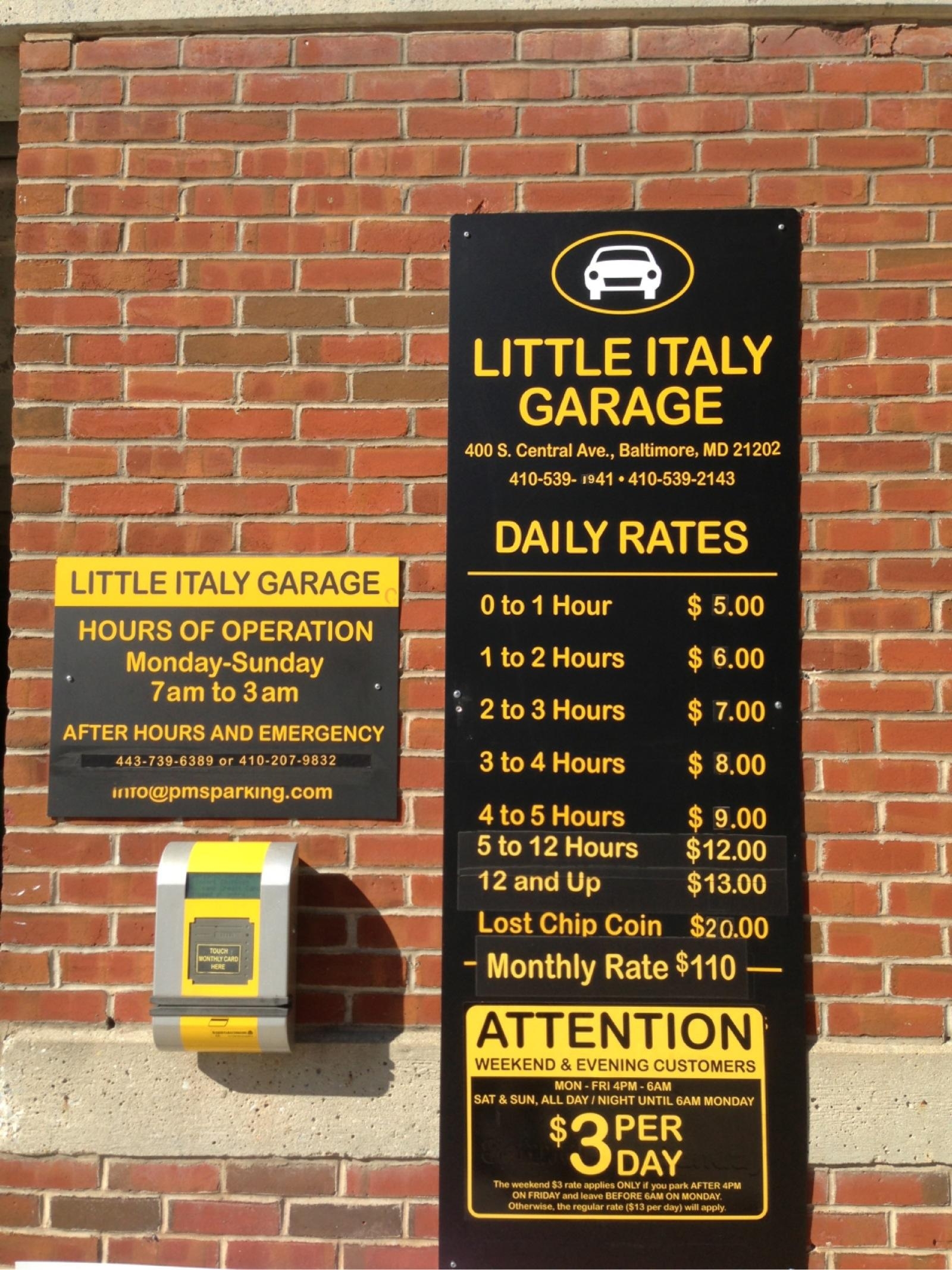 Little Italy Garage - Parking in Baltimore | ParkMe